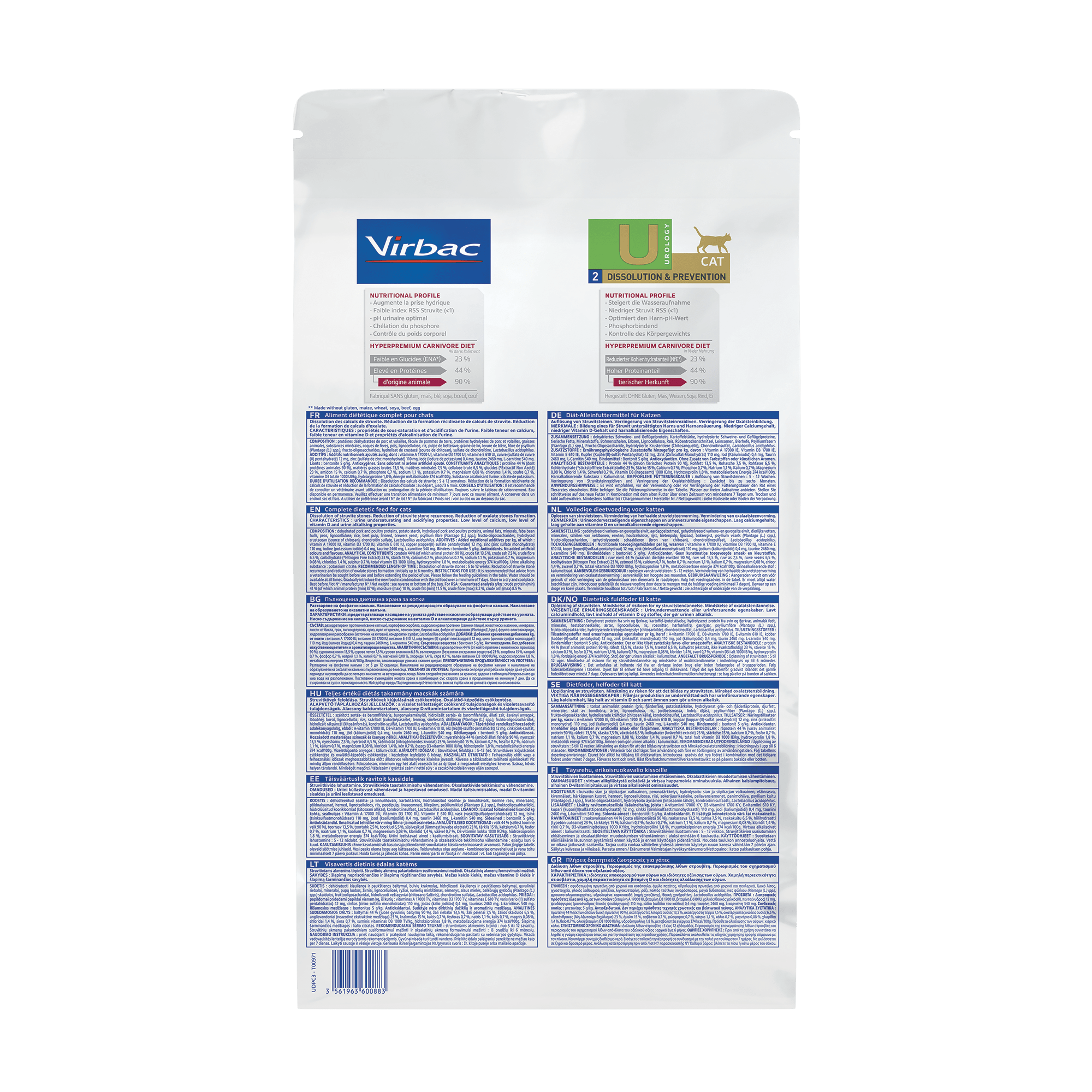 Urology Cat Food U2 - Dissolution & Prevention - Virbac UK