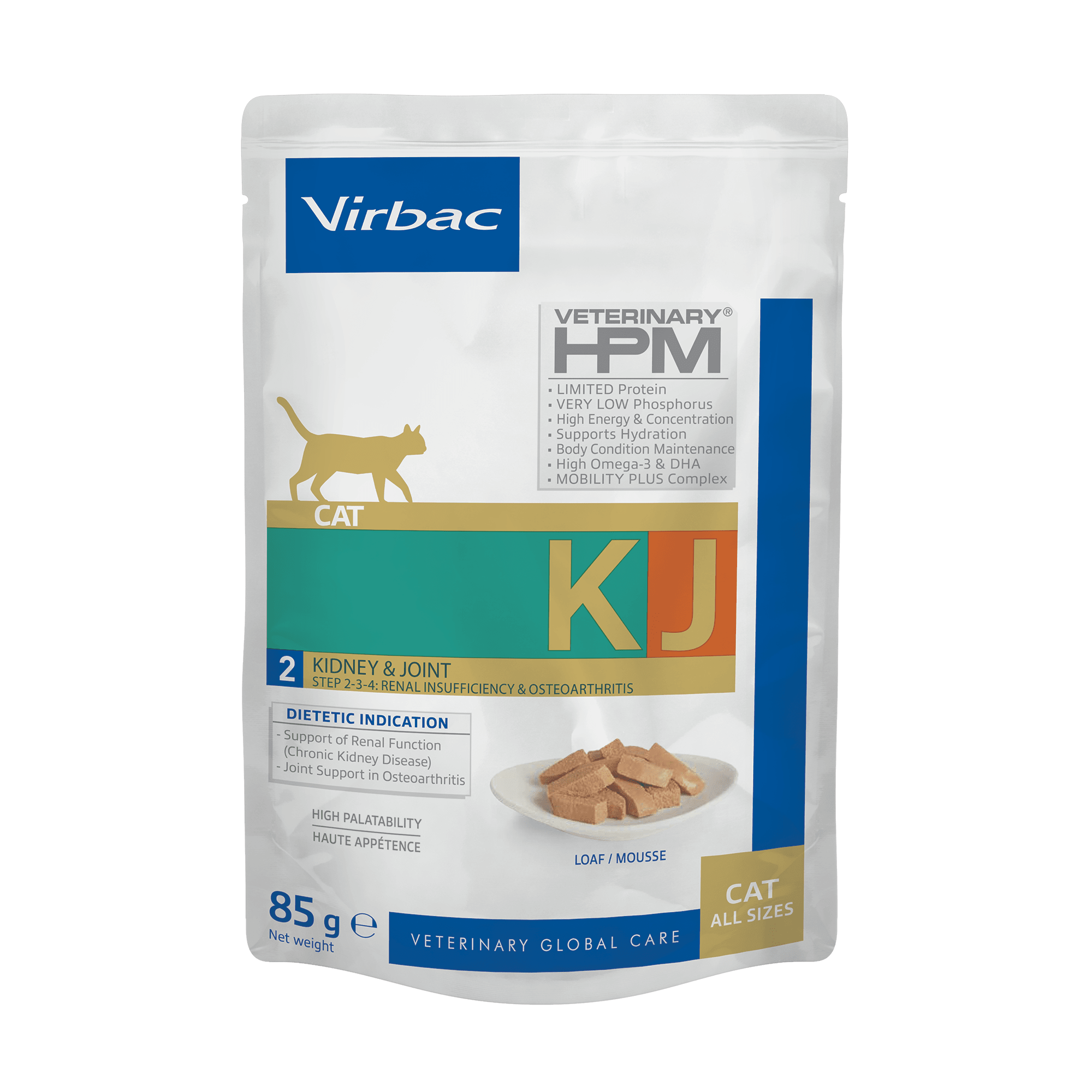 Kidney & Joint Cat Wet Food KJ2 – Chronic Kidney Disease 12x85g - Virbac UK