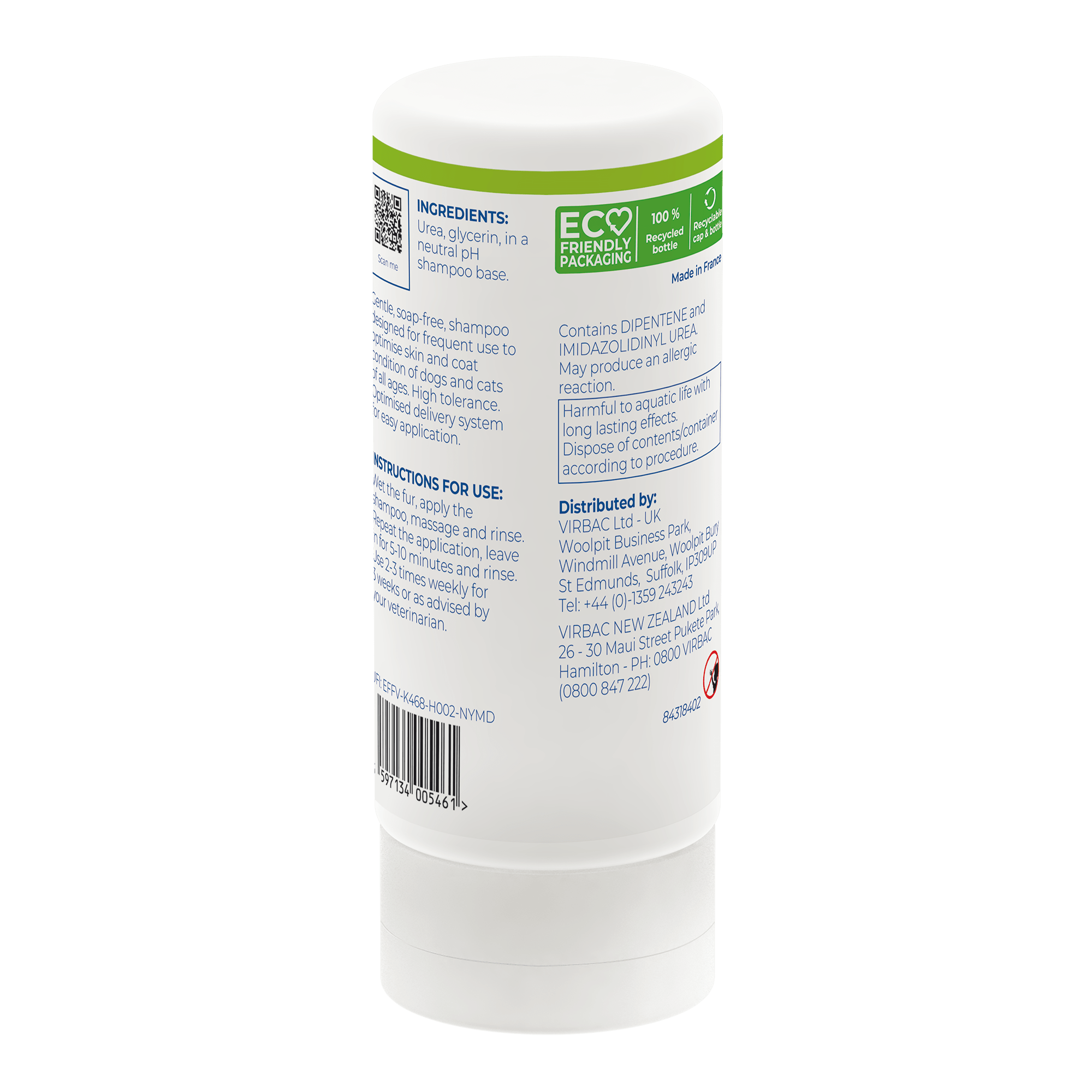 Allerderm Shampoo for Cats & Dogs - Dry & Scaly Skin - Virbac UK