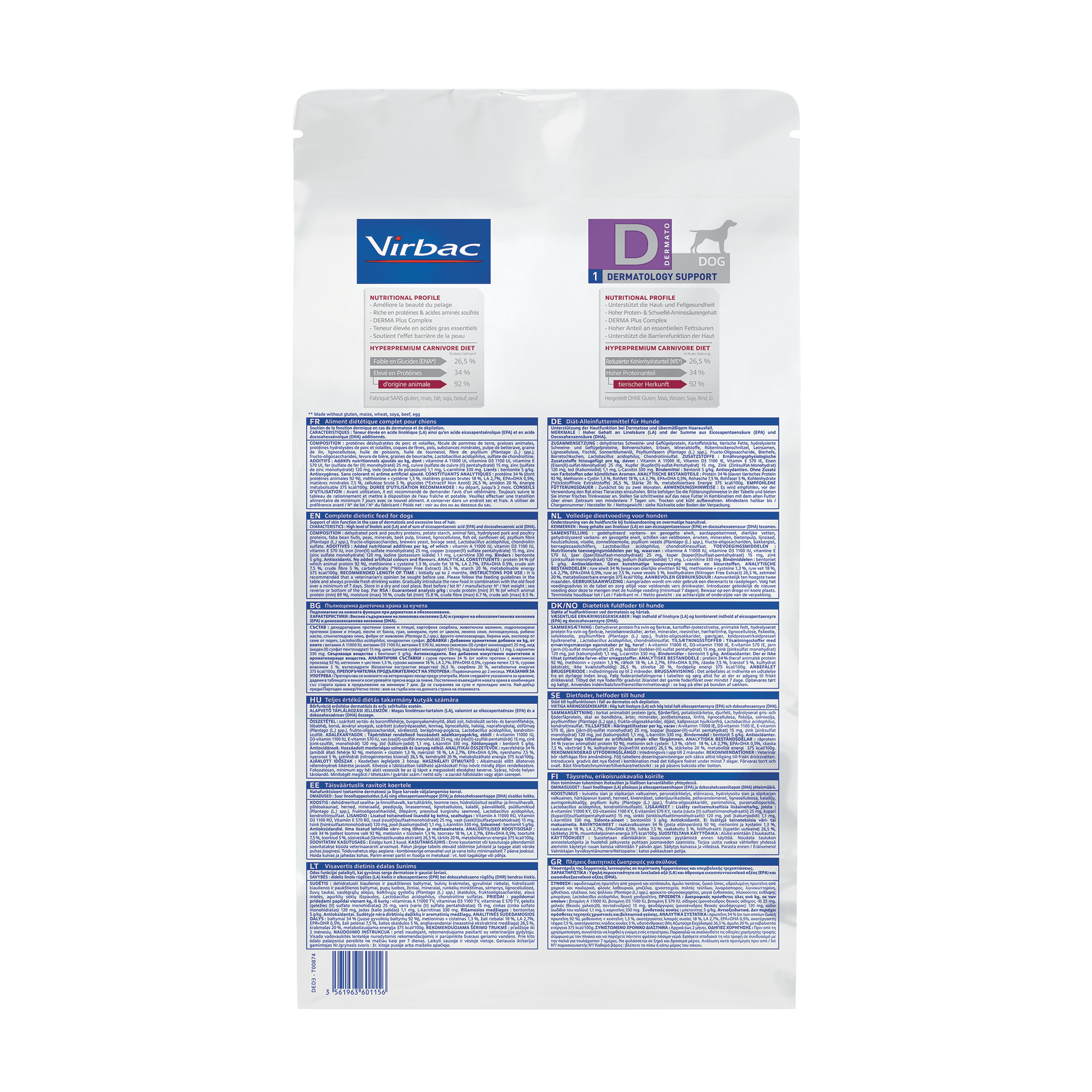 Dermatology Support Dog Food D1 – Skin & Coat Health - Virbac UK