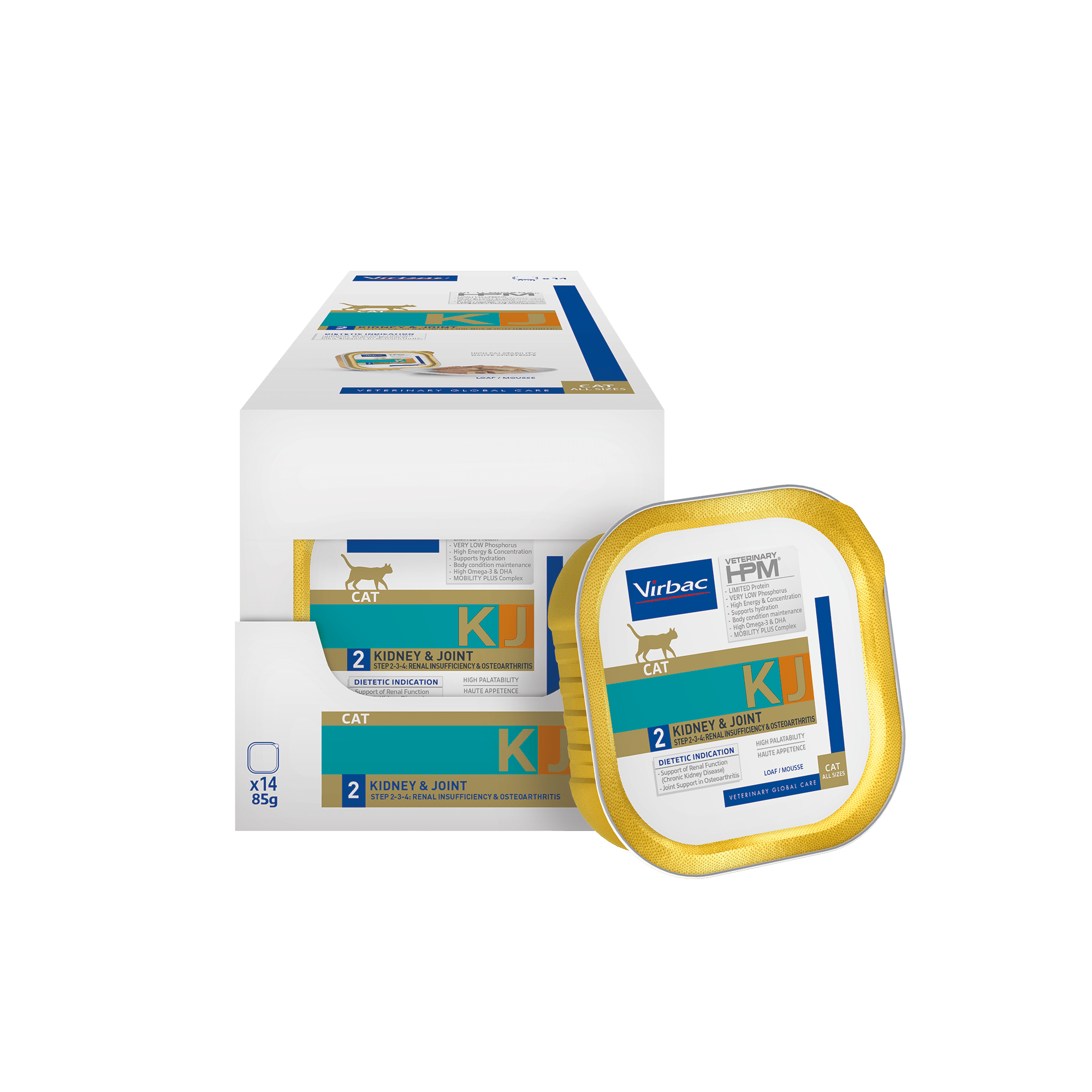Kidney & Joint Cat Wet Food KJ2 – Chronic Kidney Disease 14x85g - Virbac UK