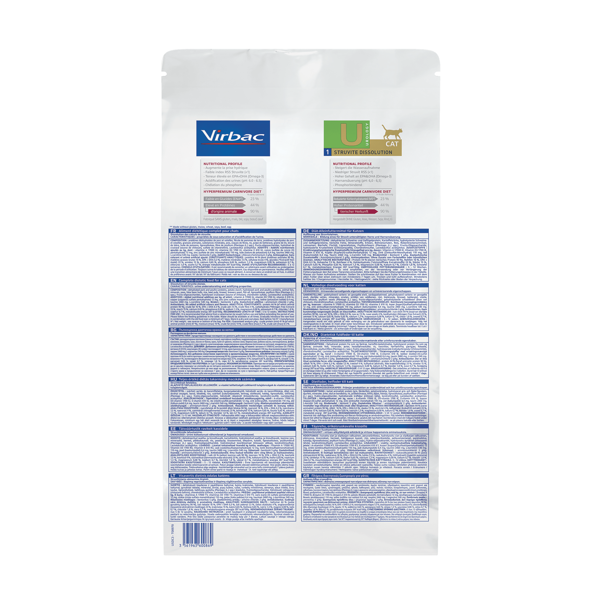 Urology Cat Food U1 - Struvite Dissolution - Virbac UK