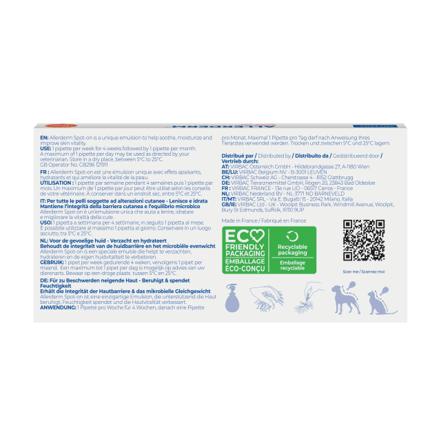 Allerderm Spot-On For Dogs & Cats - Topical Skin Ointment - Virbac UK