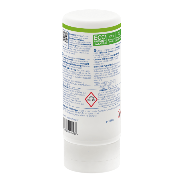 Sebolytic Shampoo for Dogs & Cats – Greasy & Scaly Skin - Virbac UK